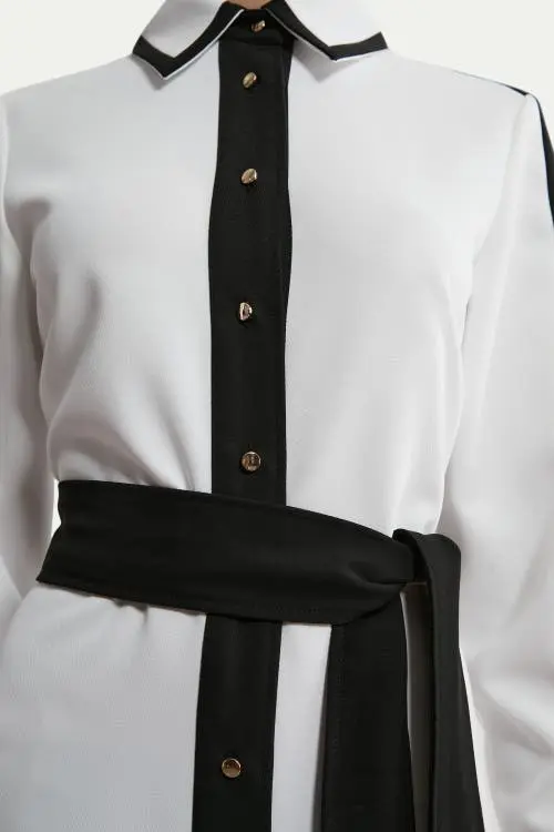 Karen Millen Petite Belted Midi Shirt Dress