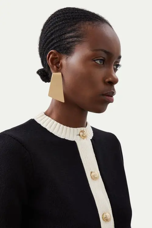 Karen Millen Cotton Cropped Knit Boxy Cardigan