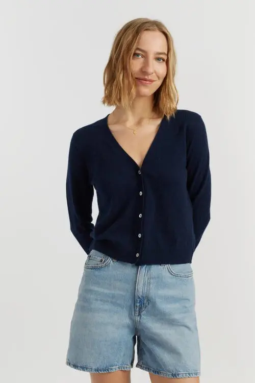 Chinti & Parker Air Pure Cashmere Cardigan - Navy