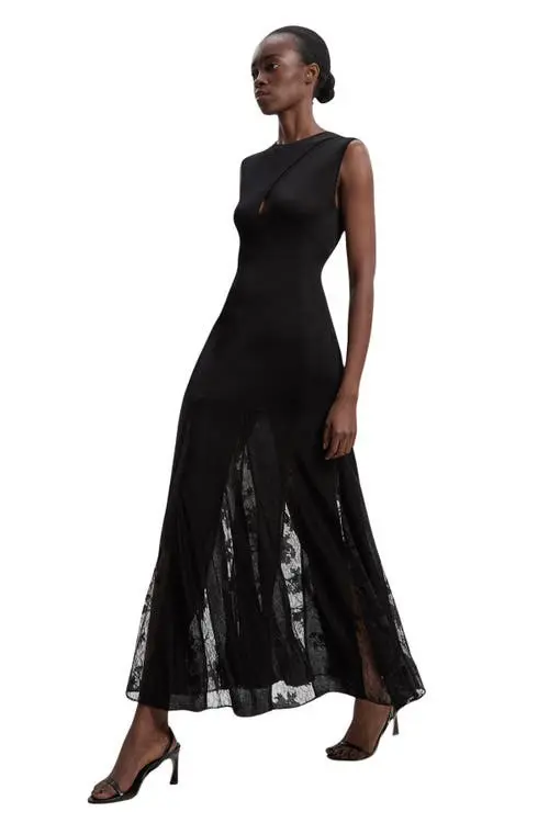 Karen Millen Slinky Lace Knit Maxi Dress