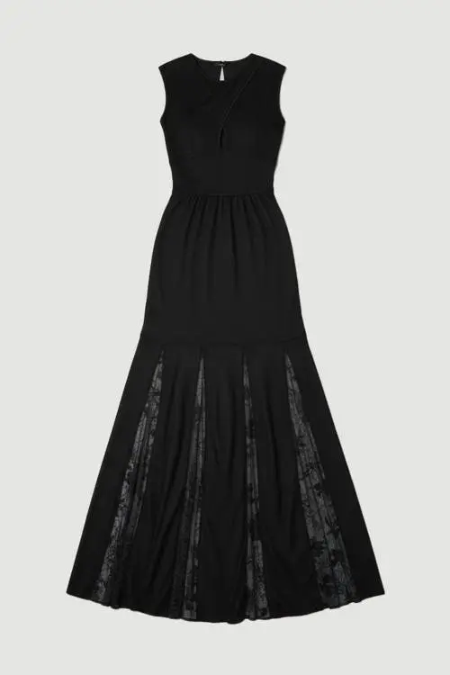 Karen Millen Slinky Lace Knit Maxi Dress