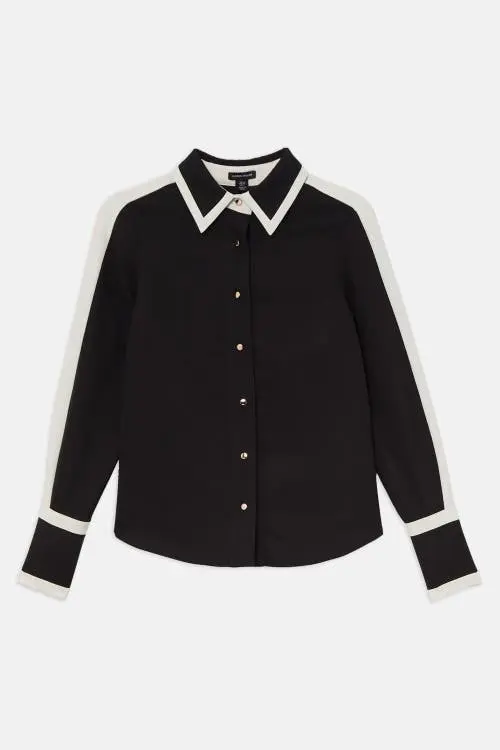 Karen Millen Colour Block Twill Woven Shirt