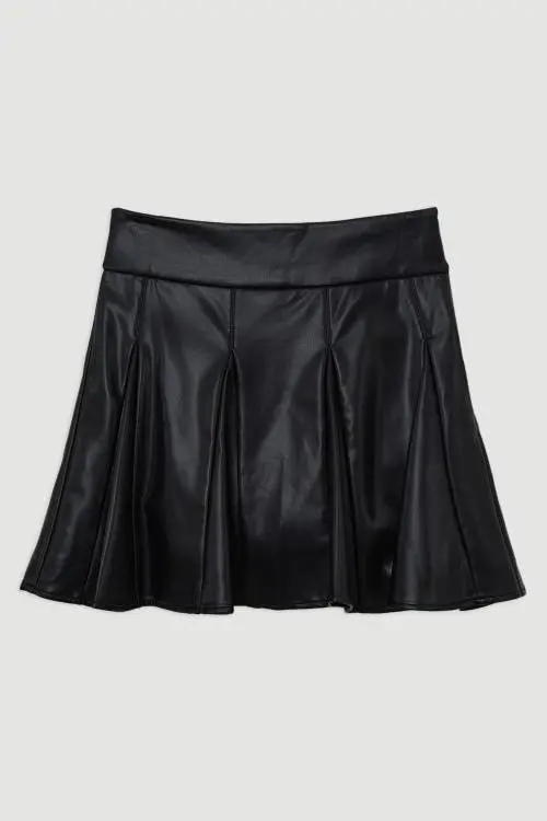 Karen Millen Faux Leather Pleated Mini Skirt