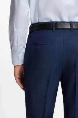 BOSS One Slim-fit Shirt In A Structured Cotton Blend - Light Blue