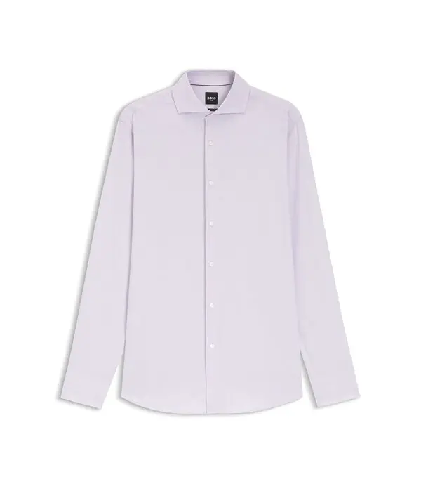 BOSS Slim-fit Shirt In A Structured Cotton Blend - Light Purple