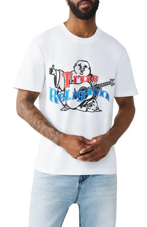 True Religion Original Buddha Heavyweight Cotton Graphic T-shirt - Optic White