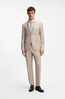 BOSS Slim-fit Shirt In Italian-made Structured Cotton