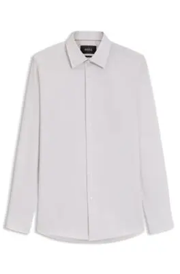 BOSS Slim-fit Shirt In Italian-made Structured Cotton