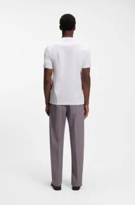 BOSS Jacquard-pattern T-shirt In Cotton