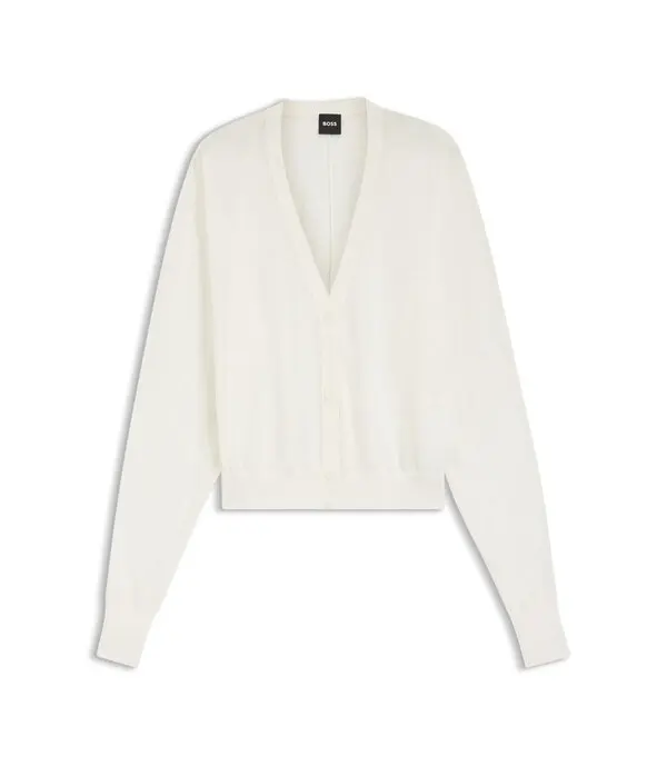 BOSS Linen-cotton Cardigan With Buttons