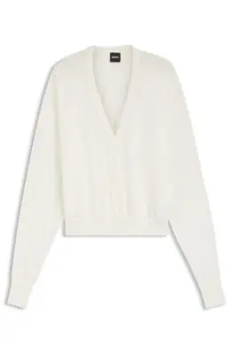 BOSS Linen-cotton Cardigan With Buttons
