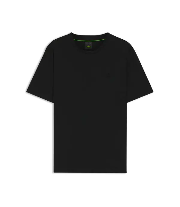 BOSS Porsche X Mercerized-cotton T-shirt With Reflective Branding - Black