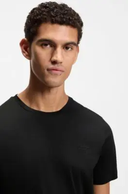 BOSS Porsche X Mercerized-cotton T-shirt With Reflective Branding - Black