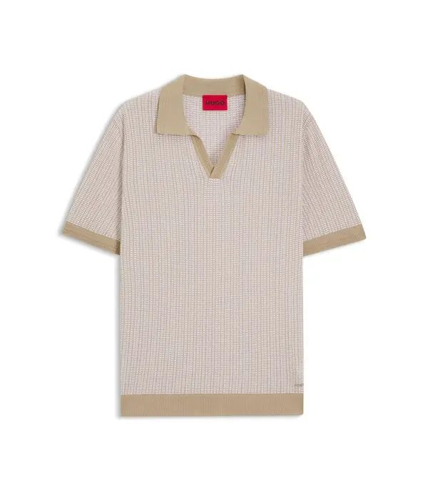 Hugo Johnny-collar Cotton-linen Sweater