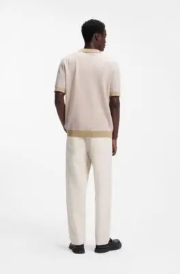 Hugo Johnny-collar Cotton-linen Sweater