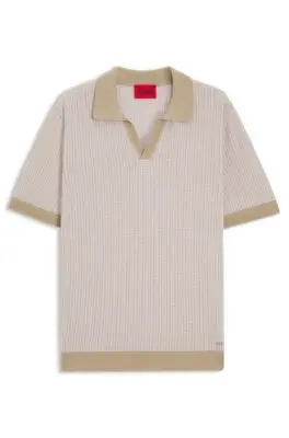 Hugo Johnny-collar Cotton-linen Sweater