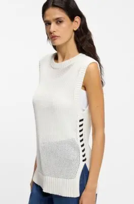 BOSS Mesh-structure Cotton Top
