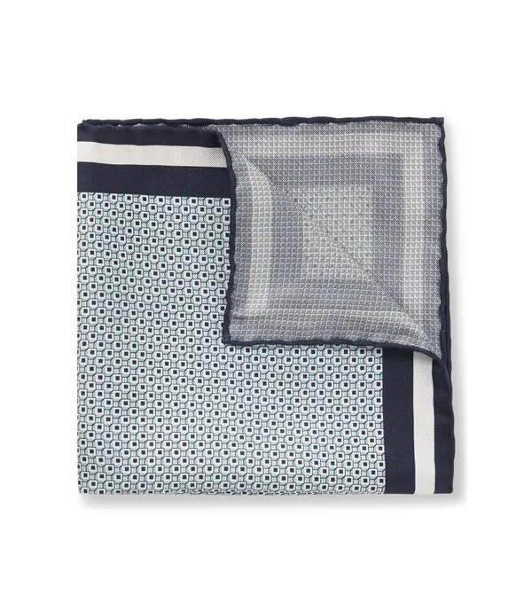 BOSS Hand-made Pocket Square In Silk - Dark Blue