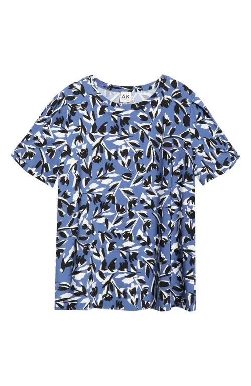 Anne Klein Floral Pleat Sleeve T-shirt