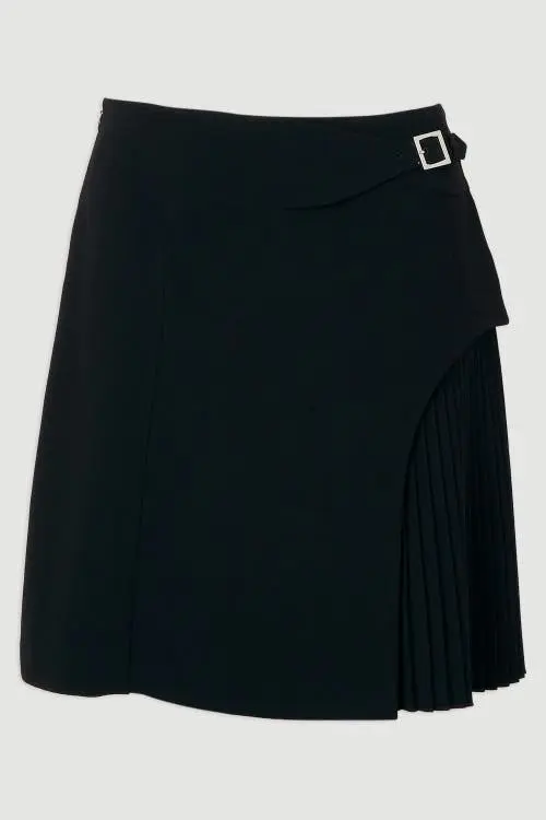 Karen Millen Buckle Detail Pleated Mini Skirt