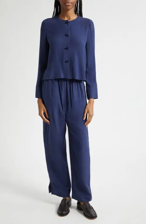 Emporio Armani Micro Leopard Spot Jacquard Wide Leg Pants
