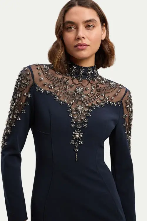Karen Millen Petite Crystal Embellished Maxi Dress