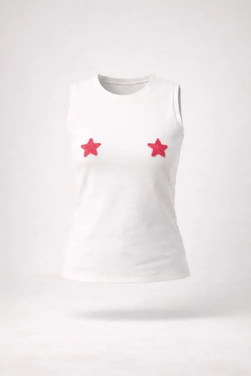 SABLE Dos Estrellas Organic Cotton Graphic Tank - Blanco