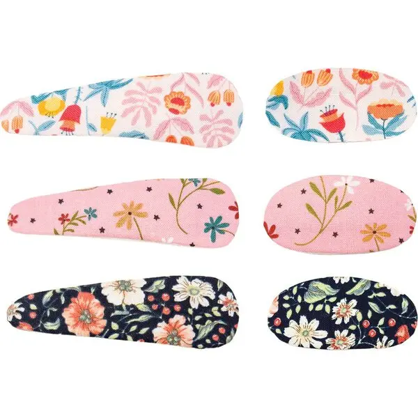 PUTTISU Liberty Floral Hair Clip Set Of 6 - Blush Mix