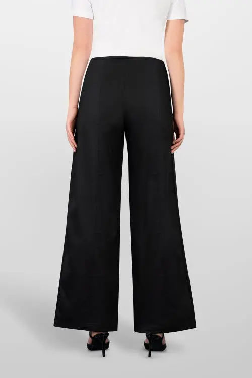 LAURA APARICIO Wide Leg Palazzo Trousers - Black