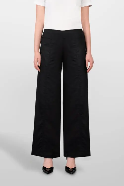 LAURA APARICIO Wide Leg Palazzo Trousers - Black