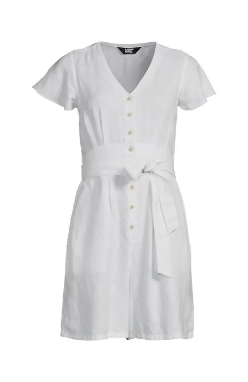 LANDS' END Flutter Sleeve Linen Romper