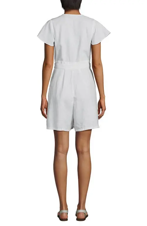 LANDS' END Flutter Sleeve Linen Romper