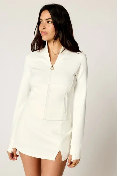 GOLDIE BYRD Luxe Zip-up Jacket - White