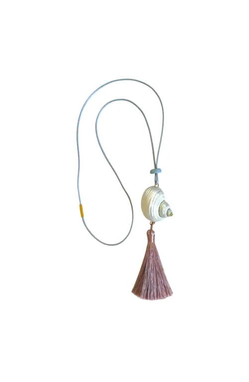 SCCOLLECTION Shell Tassel Necklace - Blue/pink