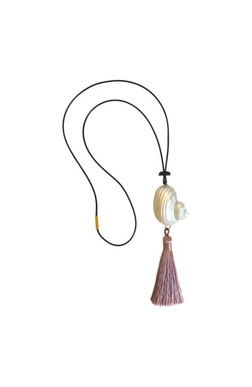 SCCOLLECTION Shell Tassel Necklace - Brown/pink