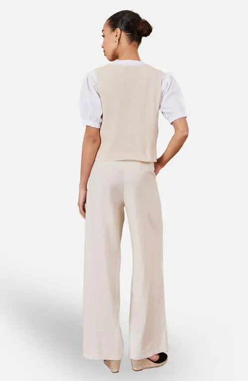 YUMI Embroidered Tie Front Waistcoat