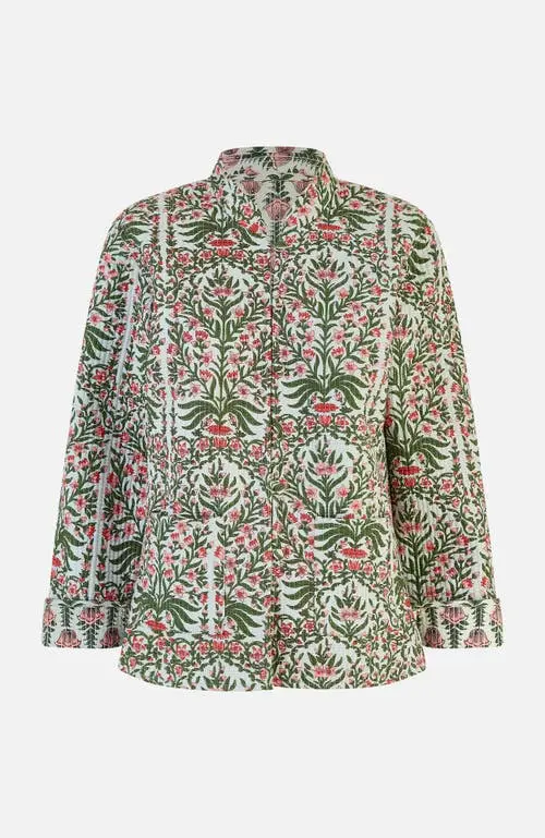YUMI Long Sleeve Reversible Quilted Jacket - Pink