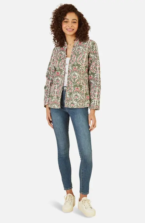 YUMI Long Sleeve Reversible Quilted Jacket - Pink