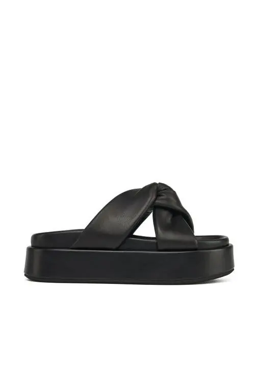J/SLIDES NYC Yvette Leather Platform Sandal - Black