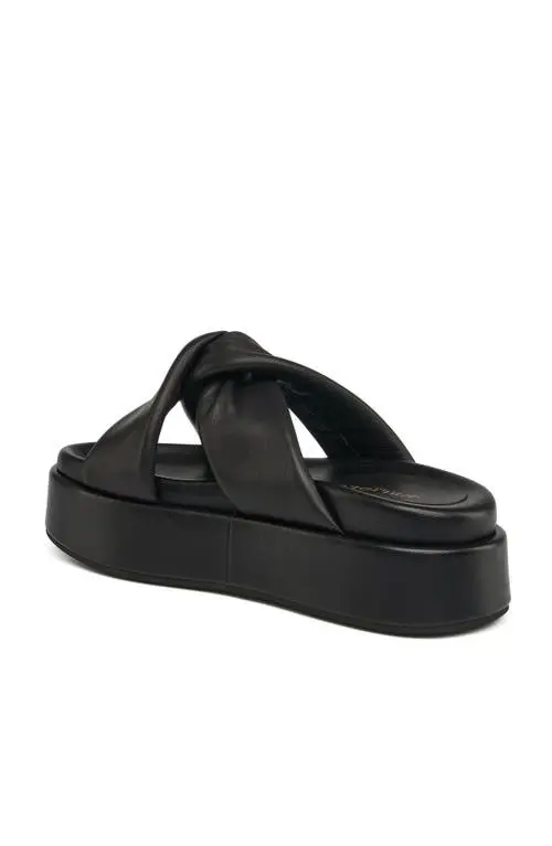 J/SLIDES NYC Yvette Leather Platform Sandal - Black