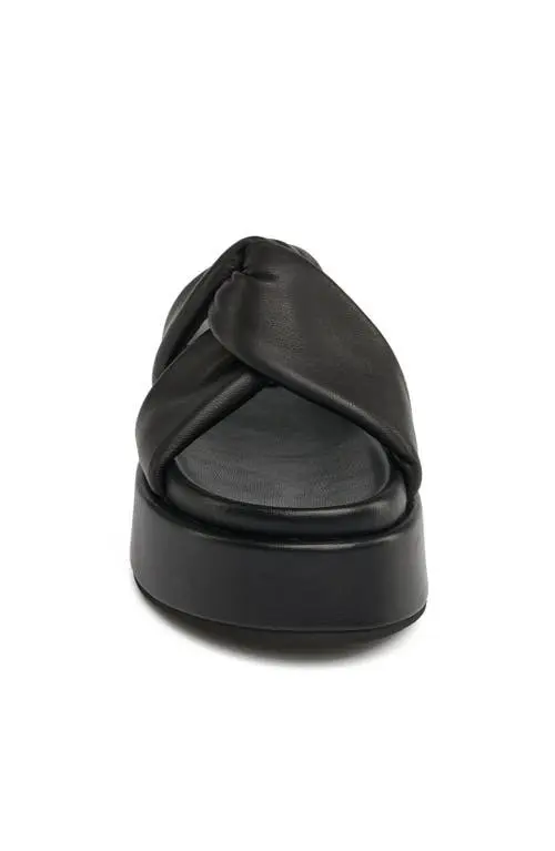 J/SLIDES NYC Yvette Leather Platform Sandal - Black