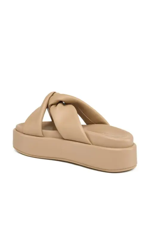 J/SLIDES NYC Yvette Leather Platform Slide