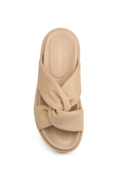 J/SLIDES NYC Yvette Leather Platform Slide