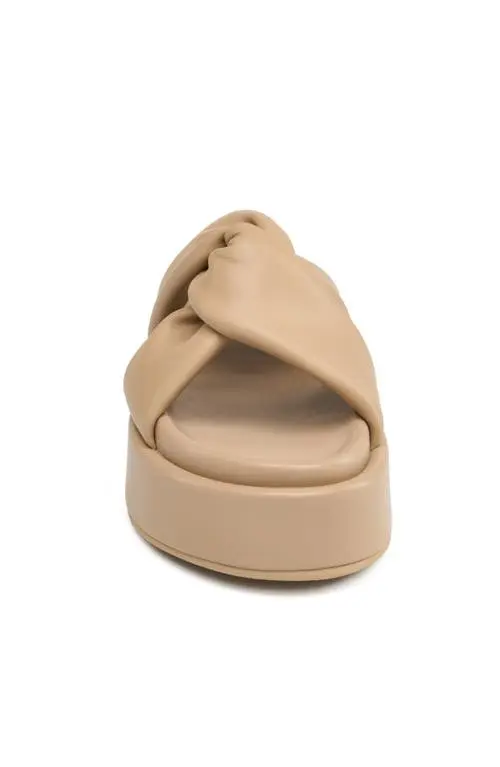 J/SLIDES NYC Yvette Leather Platform Slide