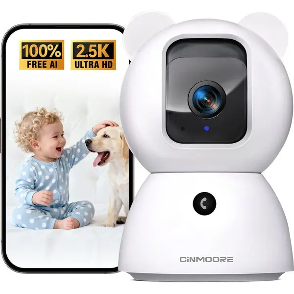 CINMOORE Indoor Wifi Camera - White
