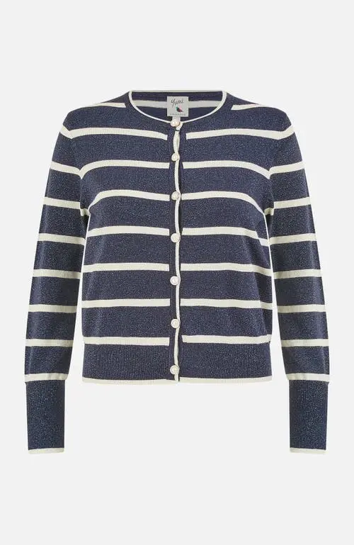 YUMI Long Sleeve Striped Cardigan