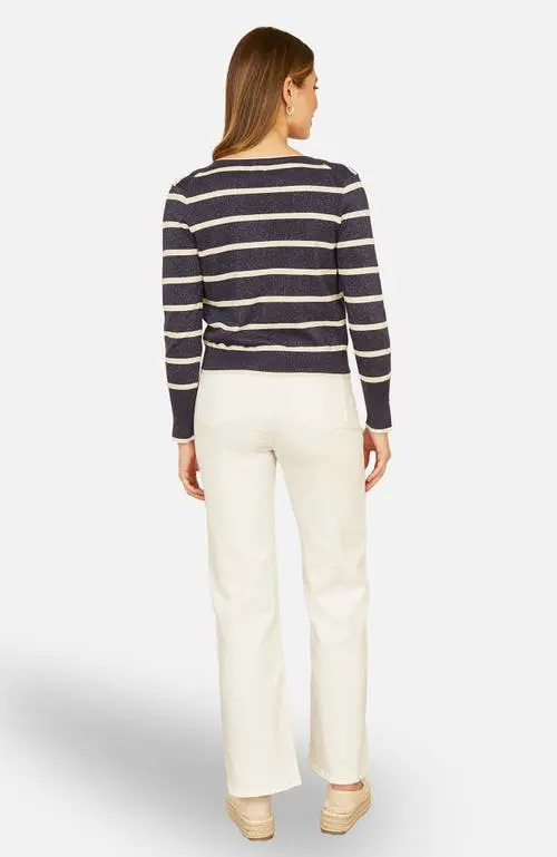 YUMI Long Sleeve Striped Cardigan