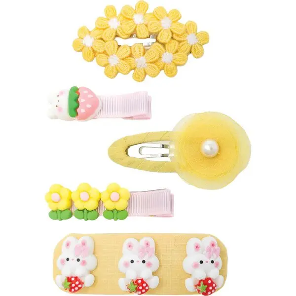 PUTTISU Honey Blossom Garden Hair Clip Set Of 5 - Yellow