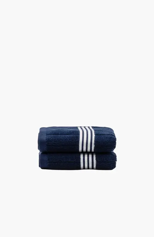 ITALIC Nautilus Hand Towel Set - Navy/white