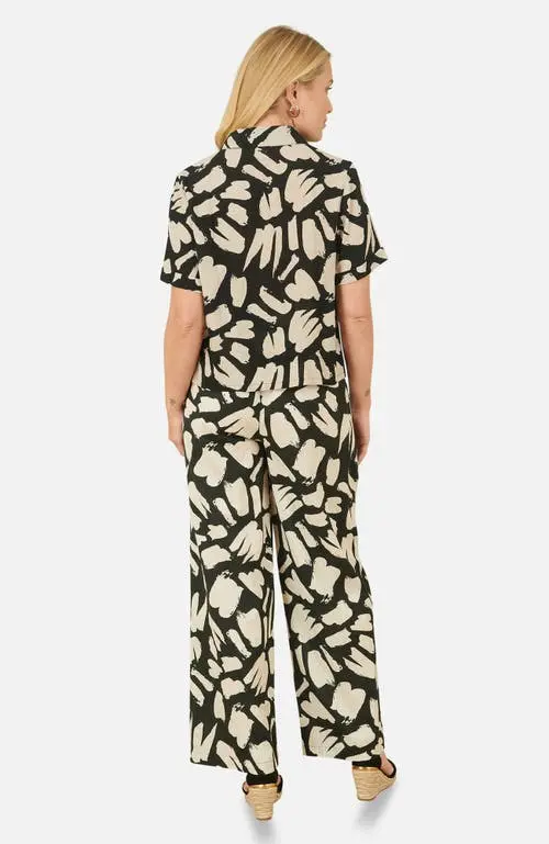 YUMI High Waisted Printed Wide Leg Trousers
